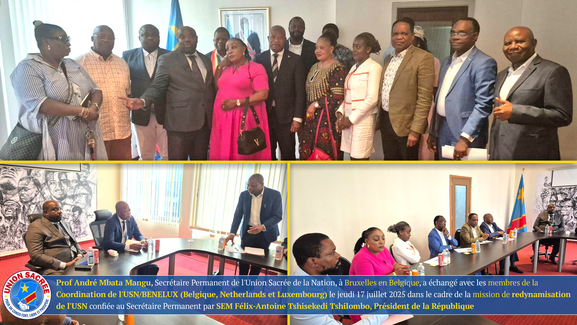 Prof André Mbata S.P. USN en Belgique rencontre les membres USN BENELUX ...